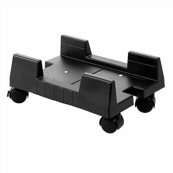 Desktop Computer Floor Stand Rolling Wheels Adjustable Width PC Tower ...