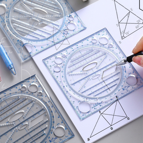 Multifunctional Ruler Quickly Draw A Circle Geometric Figure Ruler ...