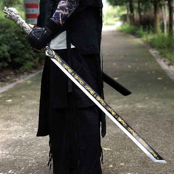 41 inches, katana, full Tang, hand-grinded, tempered Tyrannosaurus ...