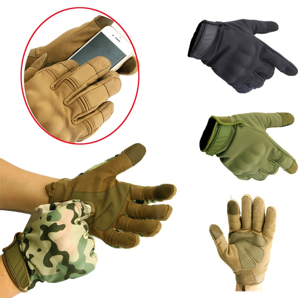 Tactical Protective Full-finger Gloves, Touch Screen Effect Non-slip ...