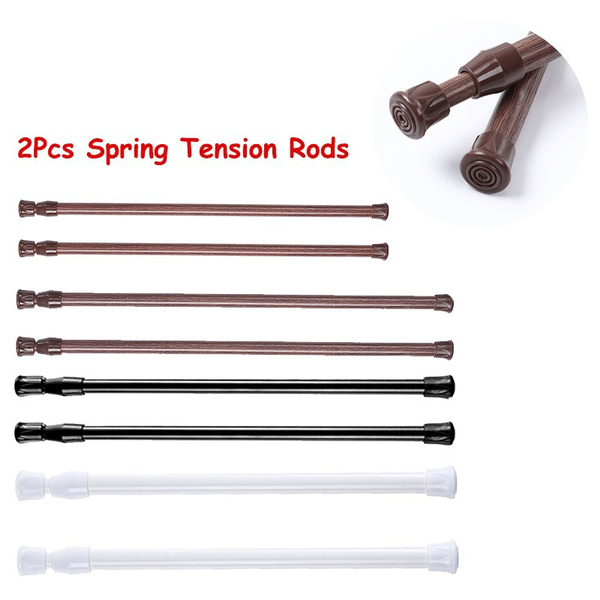 2Pcs Tension Curtain Rod Tension Rods Adjustable Spring Tension Rods ...
