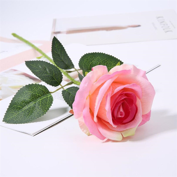 1PC Rose Artificial Flower Bouquet Multicolor Rose Wedding Flower ...