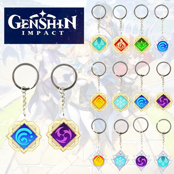 14 styles Game Genshin Impact Keychains Cosplay Pendants Keyring 7 ...