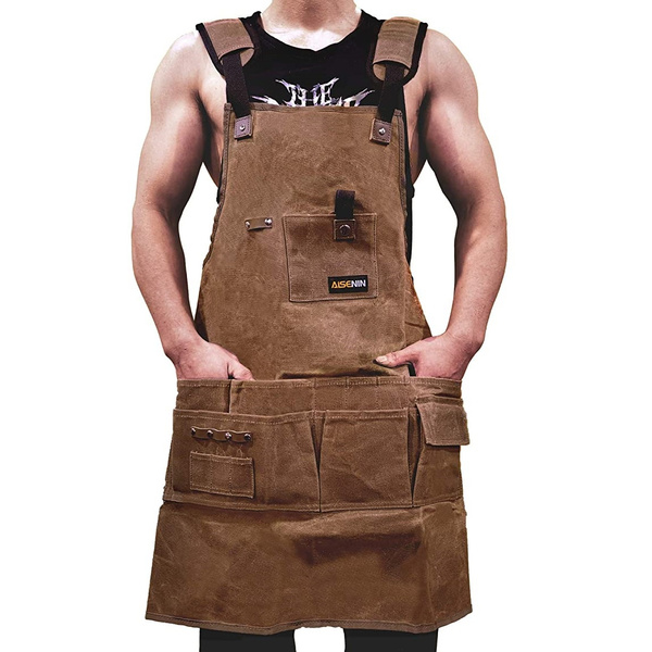 Woodworking Shop Apron,Heavy Waxed Canvas Waterproof Work Aprons ...