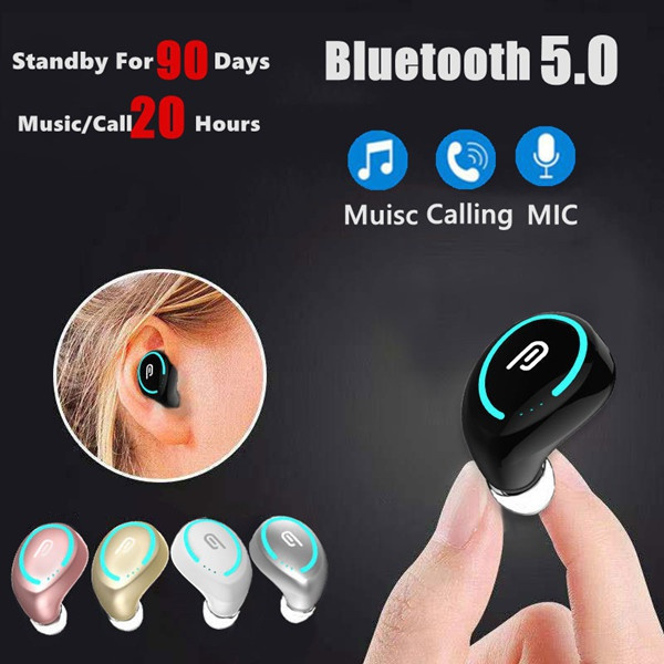 2021 Mini Wireless Bluetooth 5.0 Earphones in Music Invisible Sports Earplug Headset one button ...
