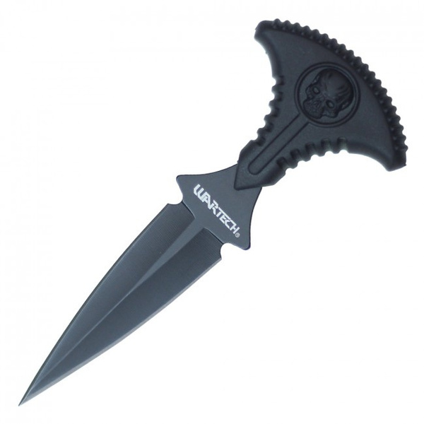 Push Dagger | Wartech Skull Black Double Edge Blade Punch Knife ...