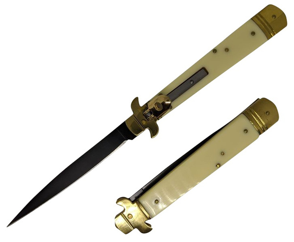 Switchblade Automatic Knife | Italian-Style Leveretto Black Stiletto ...