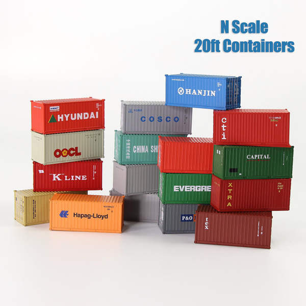 5PCS 20ft N Scale Container 1:150 Shipping Container 20 Foot Freight ...
