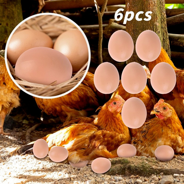 6pcs Hen Poultry Simulation Artificial Faux Fake Plastic Eggs For ...