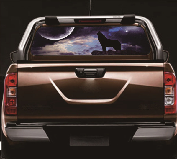 Car Starry Sky And Wolf Rear Window Tint Graphic Decal Sticker For ...