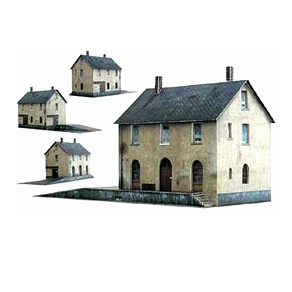 1:72/100 Scale Model Handmade Folk House Mini Assemble Building Villa ...
