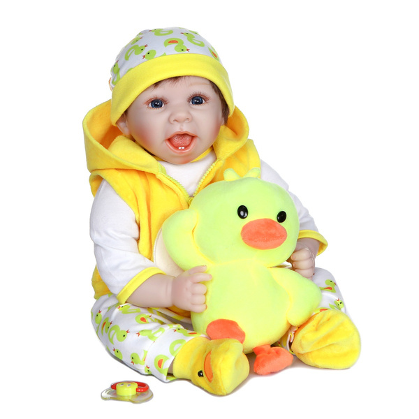 Reborn Baby Dolls Girl 22 inch Soft Touch Silicone Vinyl Newborn ...
