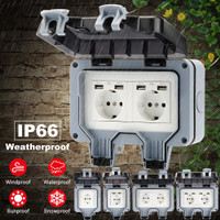 IP66 Waterproof Outside Socket with Dual USB Wall Electrical Outlets ...