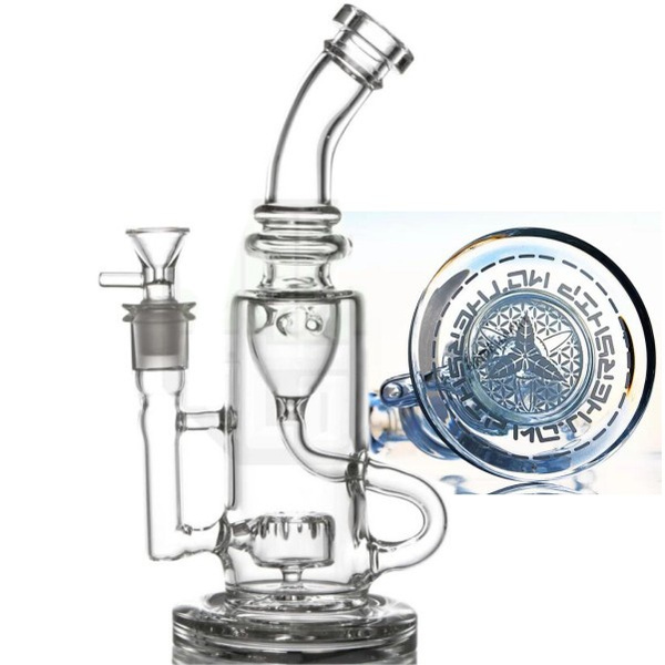 thick egg recycler rig circular percolator water smoking pipe Glass ...