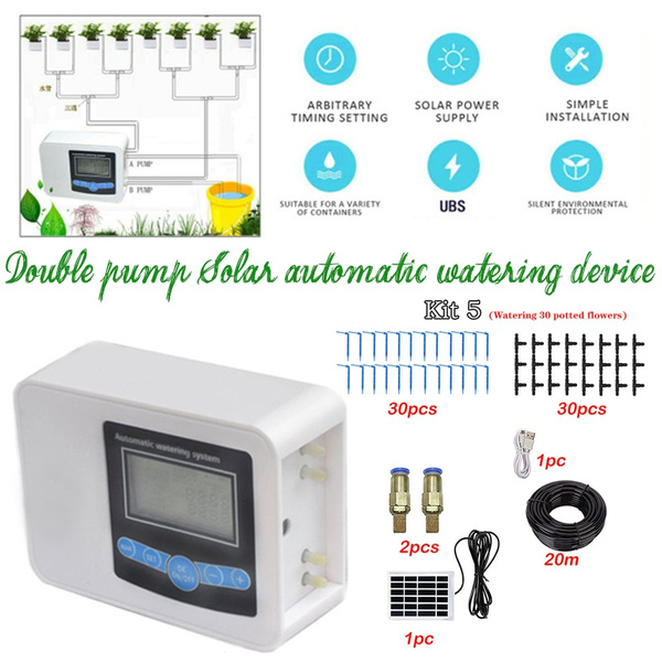 Dual Pump Intelligent Watering Timer Automatic Solar Watering Device ...
