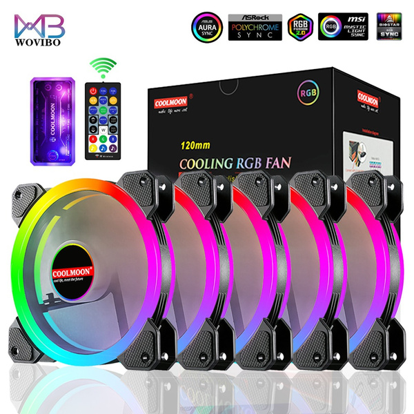 120mm PC Computer Case Fan Cooling Cooler 6PIN Adjustable RGB Led 12V ...