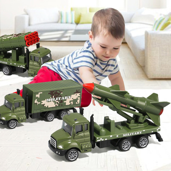 Military Launcher Truck Friction Powered Fighter Pull Back Missile Army ...