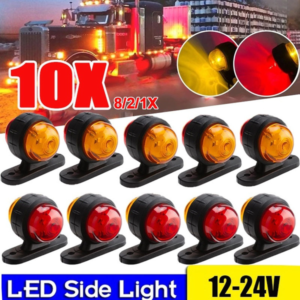 10/8/2/1Pcs 12-24V Universal Side Marker Light Double Side Lighting ...