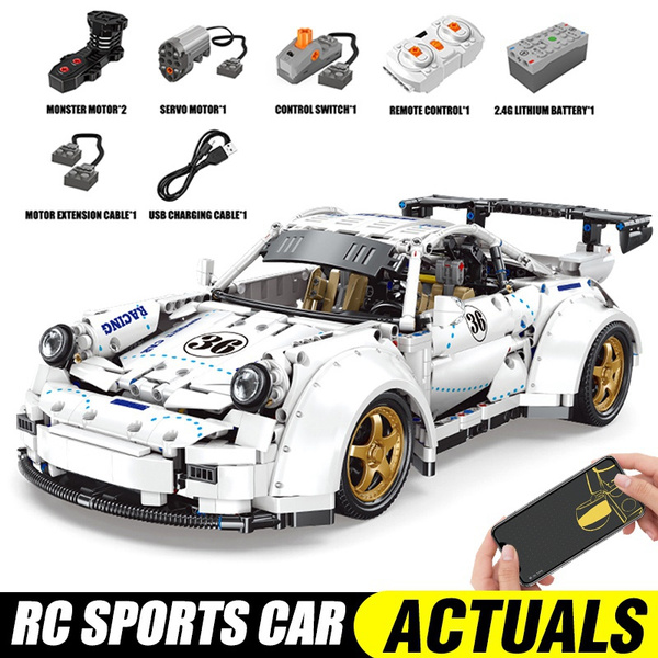 New MOC Technologie Motorized Super Racing Car Model Remote Control ...