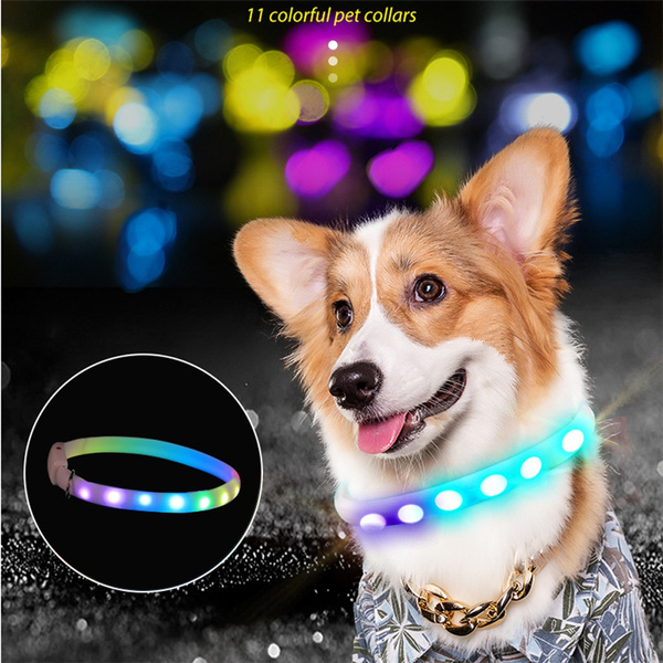 LED Dog Collar ABS Tube Cuttable Magic Strip Light USB Rechargeable ...