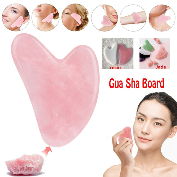 Heart-shaped Gua Sha Natural Jade Gua Sha Stone Board Facial Back ...