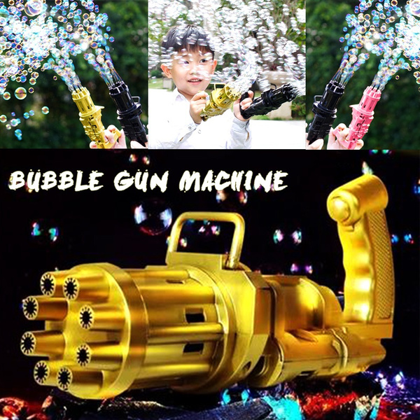 Electric Gatlinger Bubble Machine Children's Eight-hole Cooling Fan Automatic Bubble Machine ...