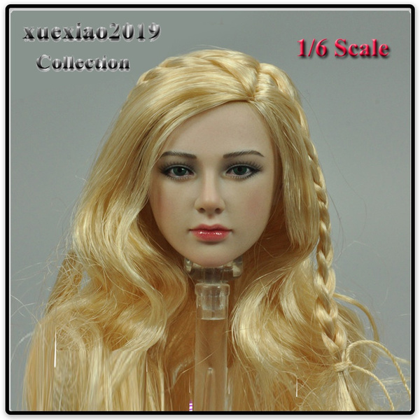 1/6 Scale Blond Female Head Sculpt for 12'' Action Figure Body Head ...