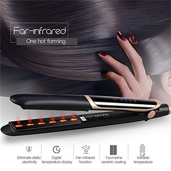 Professional Ceramic Flat Iron Infrared Hair Straightener, 2 in 1 Dual ...