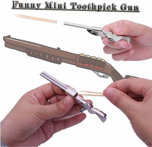 Mini Toothpick Gun Mini Shotgun Toy Minigun Outdoor Funny Shooting Toys ...
