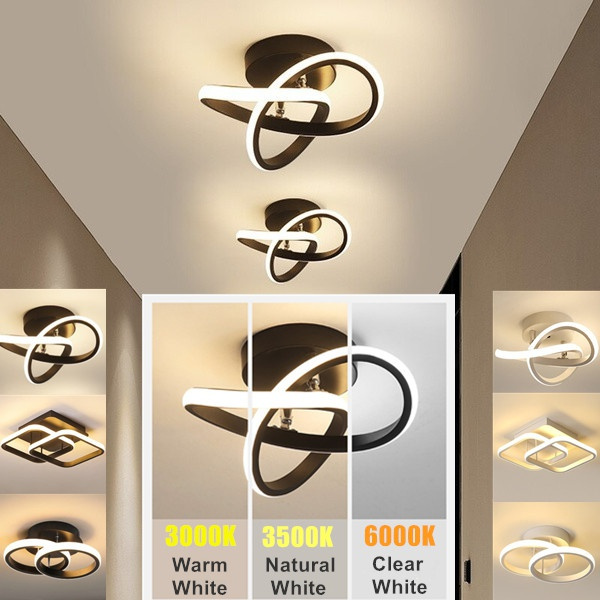 Modern High Bright Corridor Ceiling Light Round Double Ring Minimalist ...