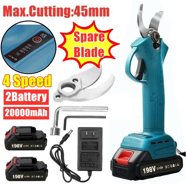 198Vf 20000mAh 2 Battery 4 Speed Cordless Electric Pruning Shears ...