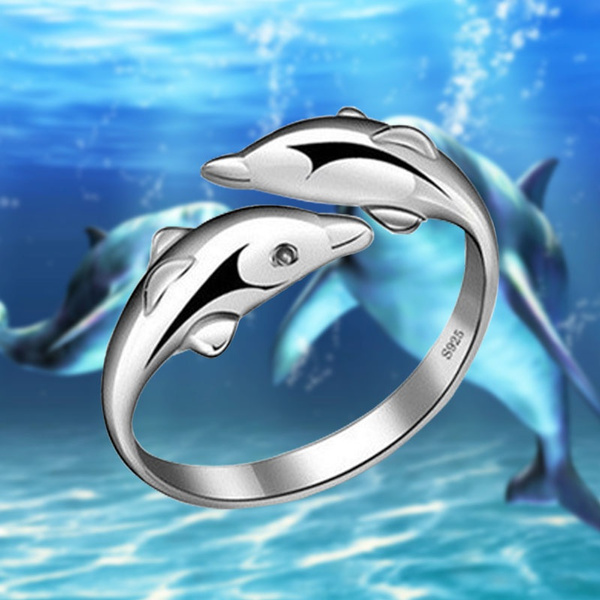 Double Dolphin Design Opening Adjustable Rings Fashion Jewelry | Wish