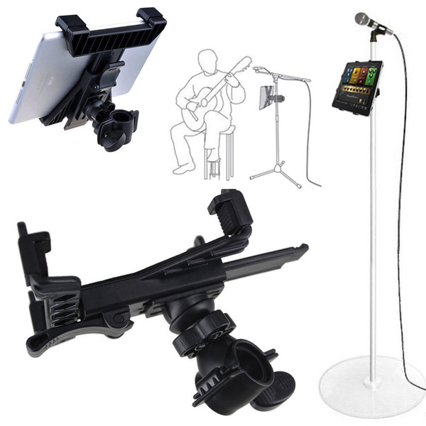 Music Microphone Stand Tablet Holder Mount, 360 Degree Swivel for 7-10. ...