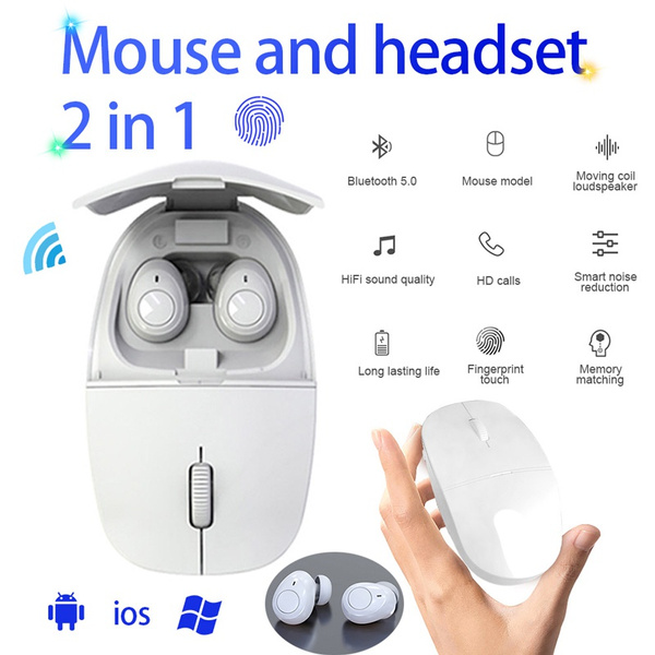 Wireless Bluetooth Mouse and Headset 2 in 1 Bluetooth 5.0 Wireless ...