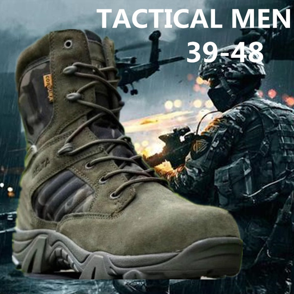 Plus Size 39-48 Delta Military Tactical Boots Leather Desert Outdoor ...