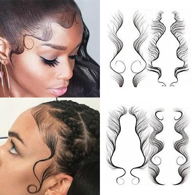 Waterproof Fringe Tattoo Baby Hair Edge Tattoo Decorate Hairline Tattoo ...