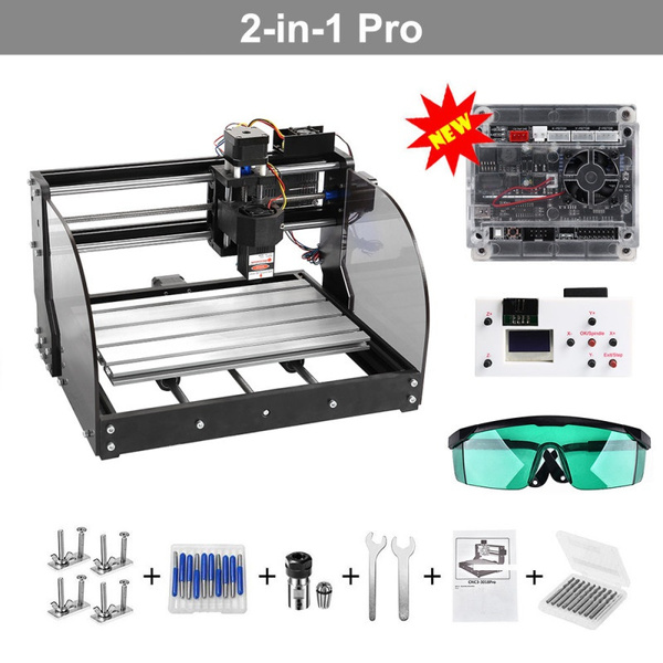 2-in-1 15w Laser Engraver Upgrade Version CNC 3018 Pro-M Engraving ...