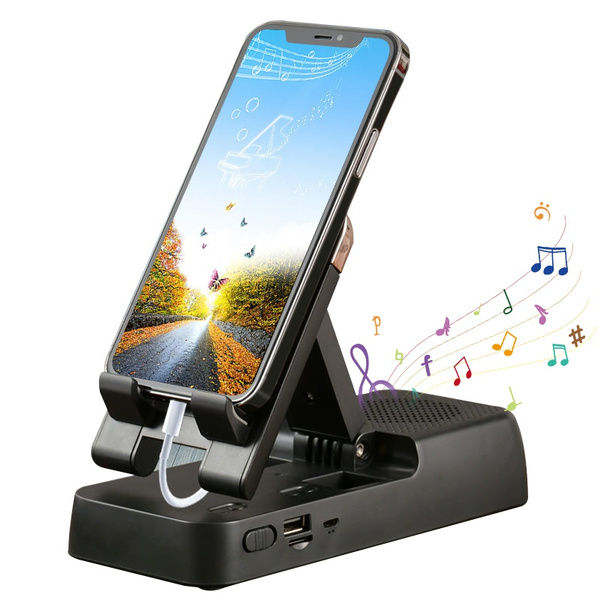 Cell Phone Stand with Wireless Bluetooth HD Surround Sound Speaker and ...
