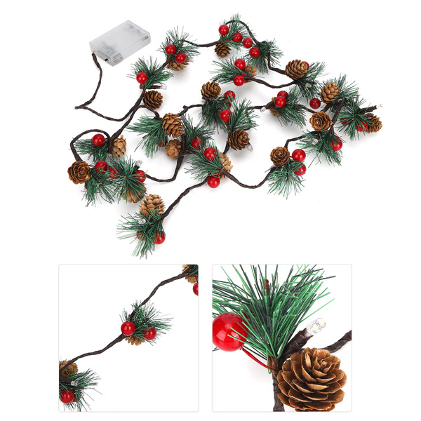 2m 20LED Christmas Pine Cones String Lights for Xmas Wreath Tree ...