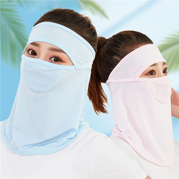 Summer Riding Sunscreen Ice Silk Cotton Mask Full Face Anti-Wind and ...