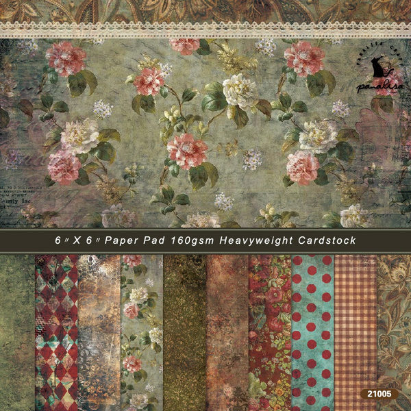 24 Sheets retro flower Scrapbooking Pads Paper Origami Art Background ...