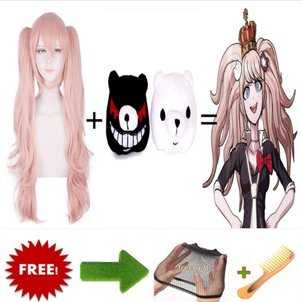 The long wig and hair accessories of the anime character Enoshima Junko ...