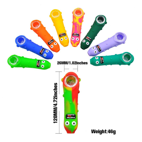 Creative Funny Silicone Cucumber Smoking Pipe with Glass Bowl ...
