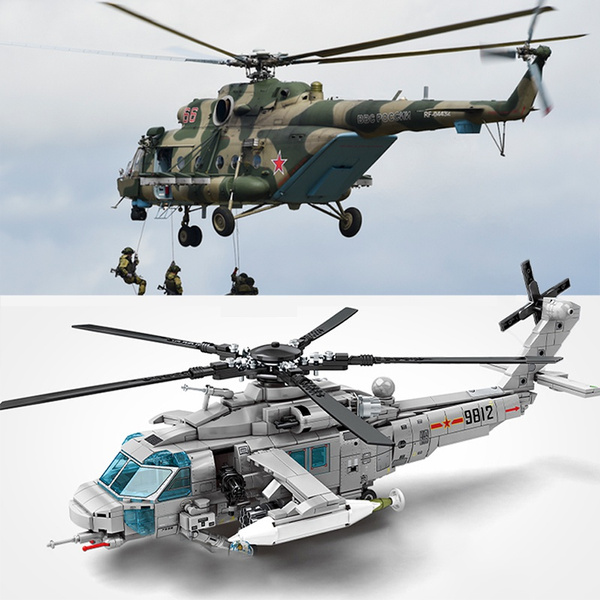 SEMBO Military Series Siege Chopper Building Blocks Set Helicopter ...