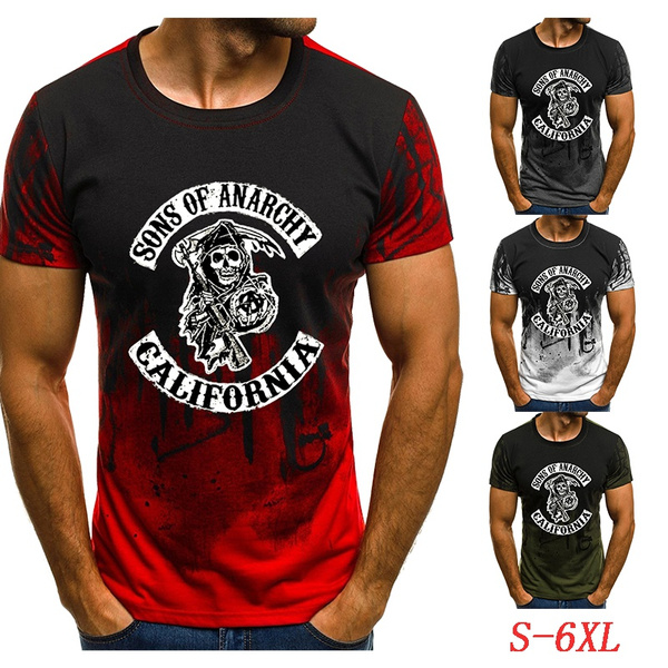 Men Fashion 3d Camouflage Print T-Shirt Sons of Anarchy Classical Logo ...