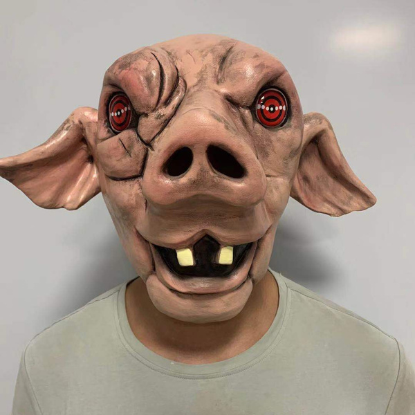 Pig head mask cosplay halloween horror 2021 thriller movie latex pig ...