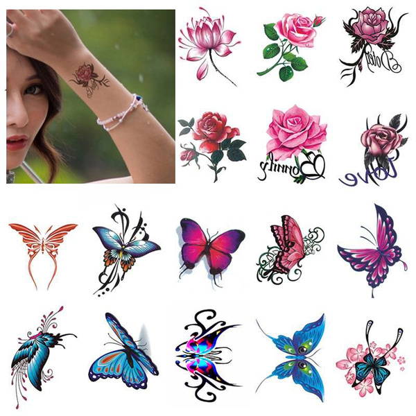 10/20/50 sheets Butterfly Temporary Tattoo, 3D Stickers Tattoo ...