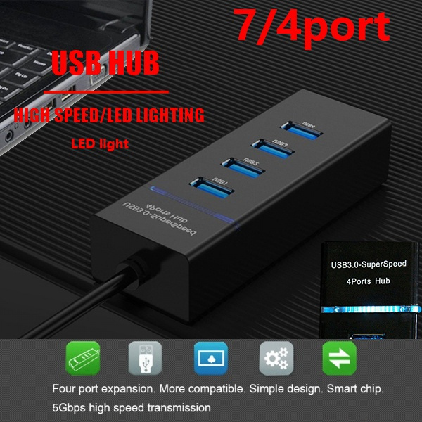 High Speed Multi Port USB Splitter 4/7 Ports USB 3.0/2.0 Hub Splitter ...
