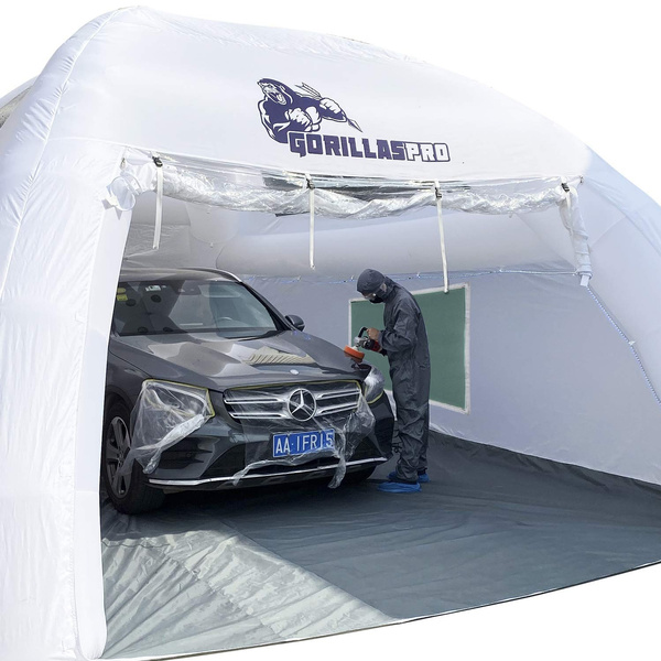 GORILLASPRO Inflatable Paint Booth, 26x16x11Ft Portable Paint Booth with One Blower(1500W ...