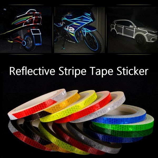1Roll Night Cycling Stripe Rim Luminous Reflective Tape Sticker Car Rim ...